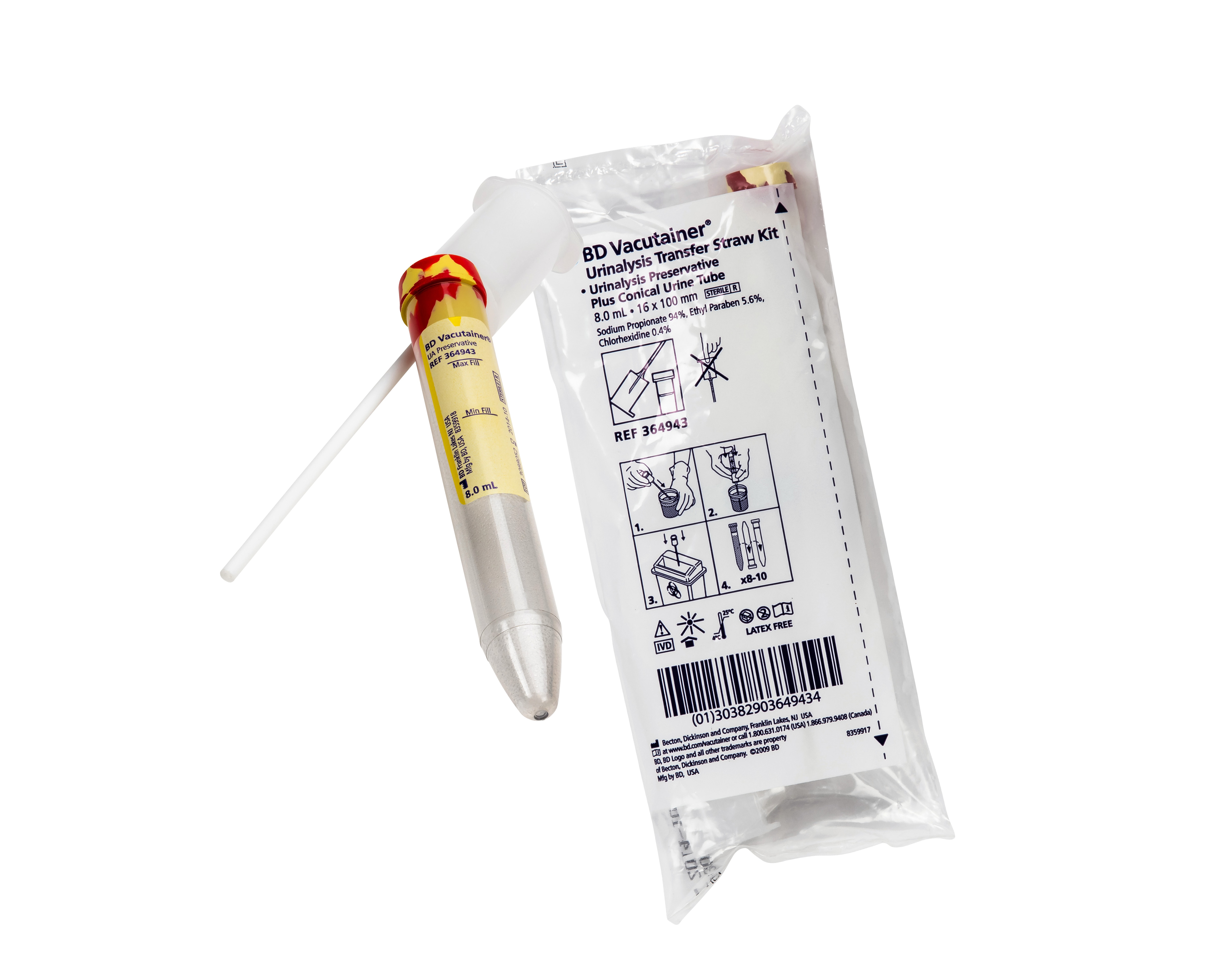BD Vacutainer® urine collection straw