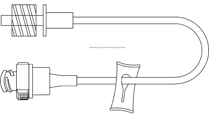 BD Q-Syte™ needle-free connector with 15cm (6 in.) small bore extension ...