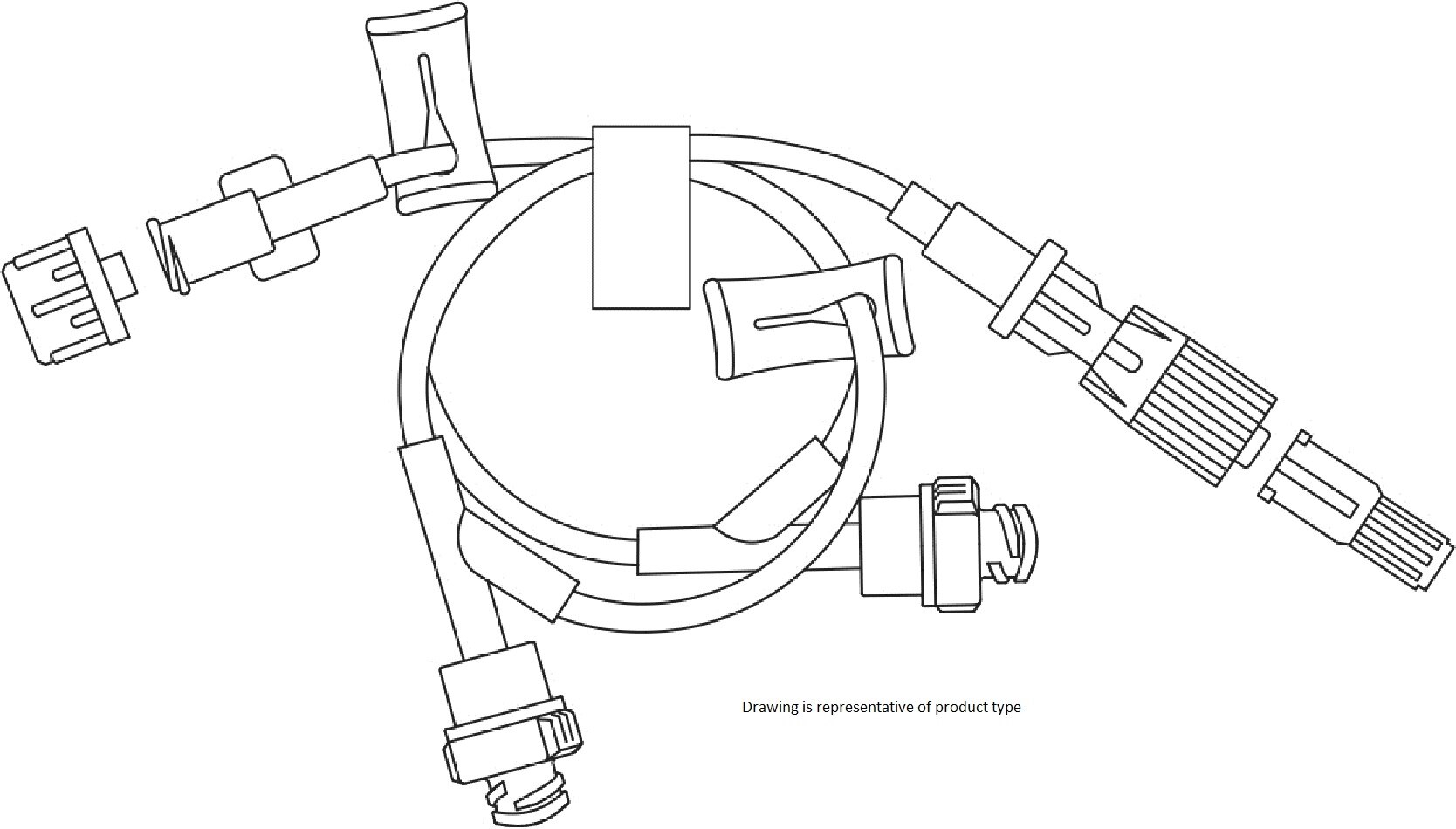 BD Q-Syte™ needle-free connector, 50 cm (20 in.) "2y" macro bore ...