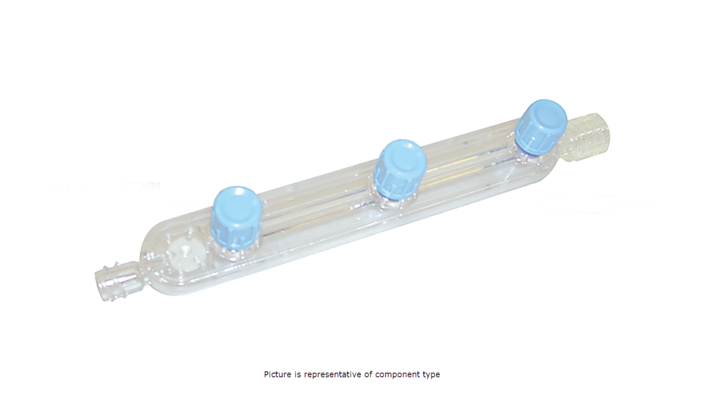 Extension set 3 port manifold (3 one way valves) spin male luer lock ...