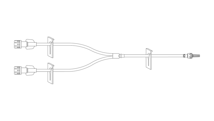 Extension set minibore bifuse 3 removable slide clamp(s) 2 female luers ...