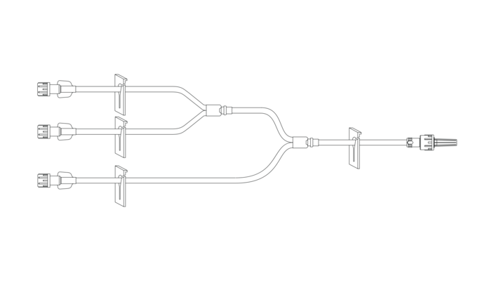 Extension set minibore trifuse 4 removable slide clamp(s) 3 female ...