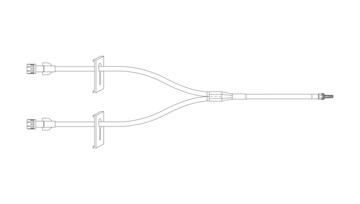 Extension set bifuse 2 slide clamp(s) 2 female luers fixed male luer ...