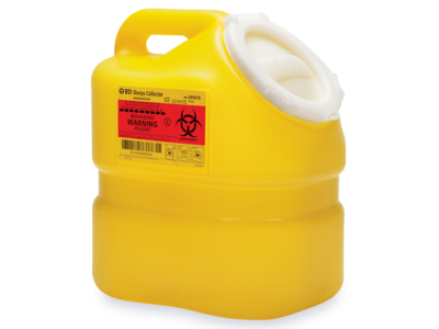 BD™ chemotherapy sharps collector, Yellow, Liquid absorbing pad, 3 gal ...