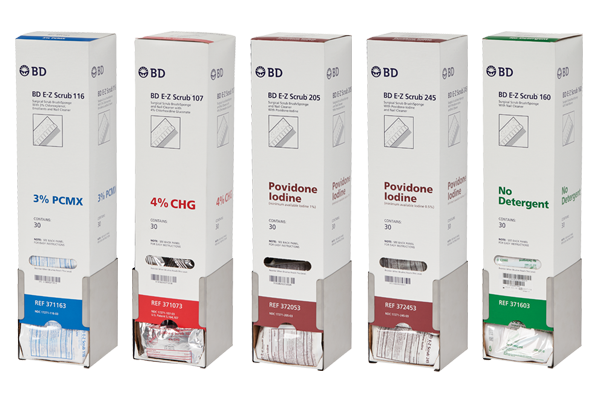 BD E-Z Scrub™ 107 Surgical Scrub Brush/Sponge, 4% CHG, Red - 371073 | BD