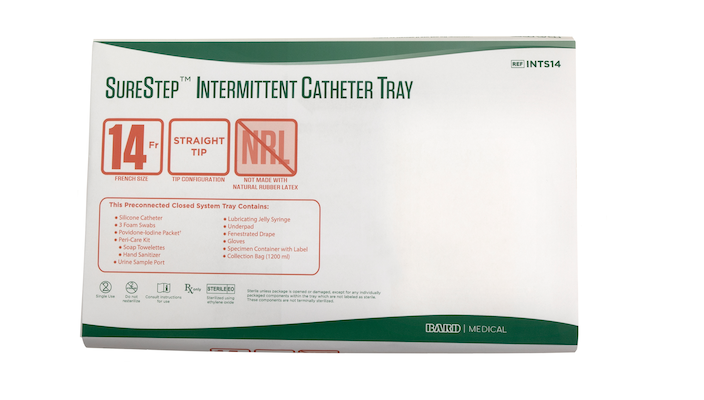 Surestep™ Intermittent Catheter Tray, Preconnected Drainage Bag ...