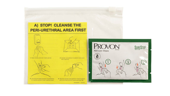 Surestep™ Intermittent Catheter Tray, Preconnected Drainage Bag ...
